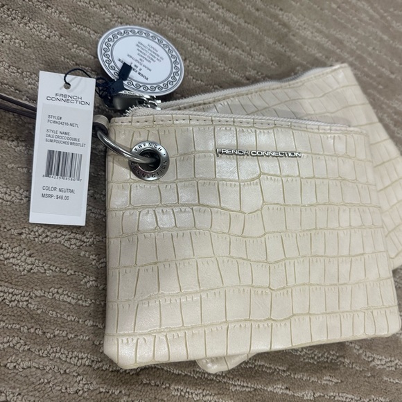 French Connection | Bags | Nwt French Connection Cream Crocembossed ...